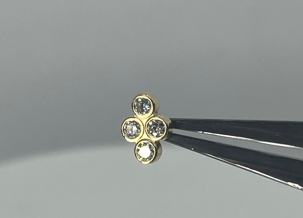 14k Yellow Gold Diamond Cluster – Cold River Body Arts